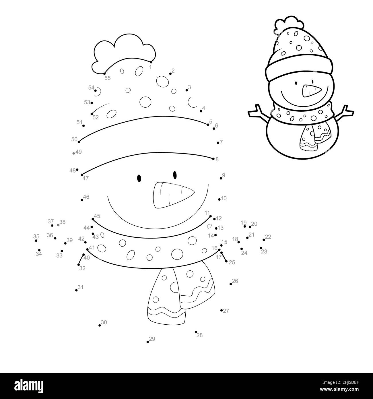 Dot to dot Christmas puzzle for children. Connect dots game. Christmas ...