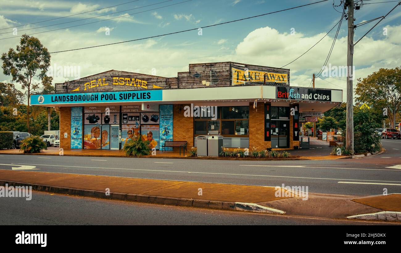 Landsborough, Queensland, Australia - Western stylized shopping centre ...