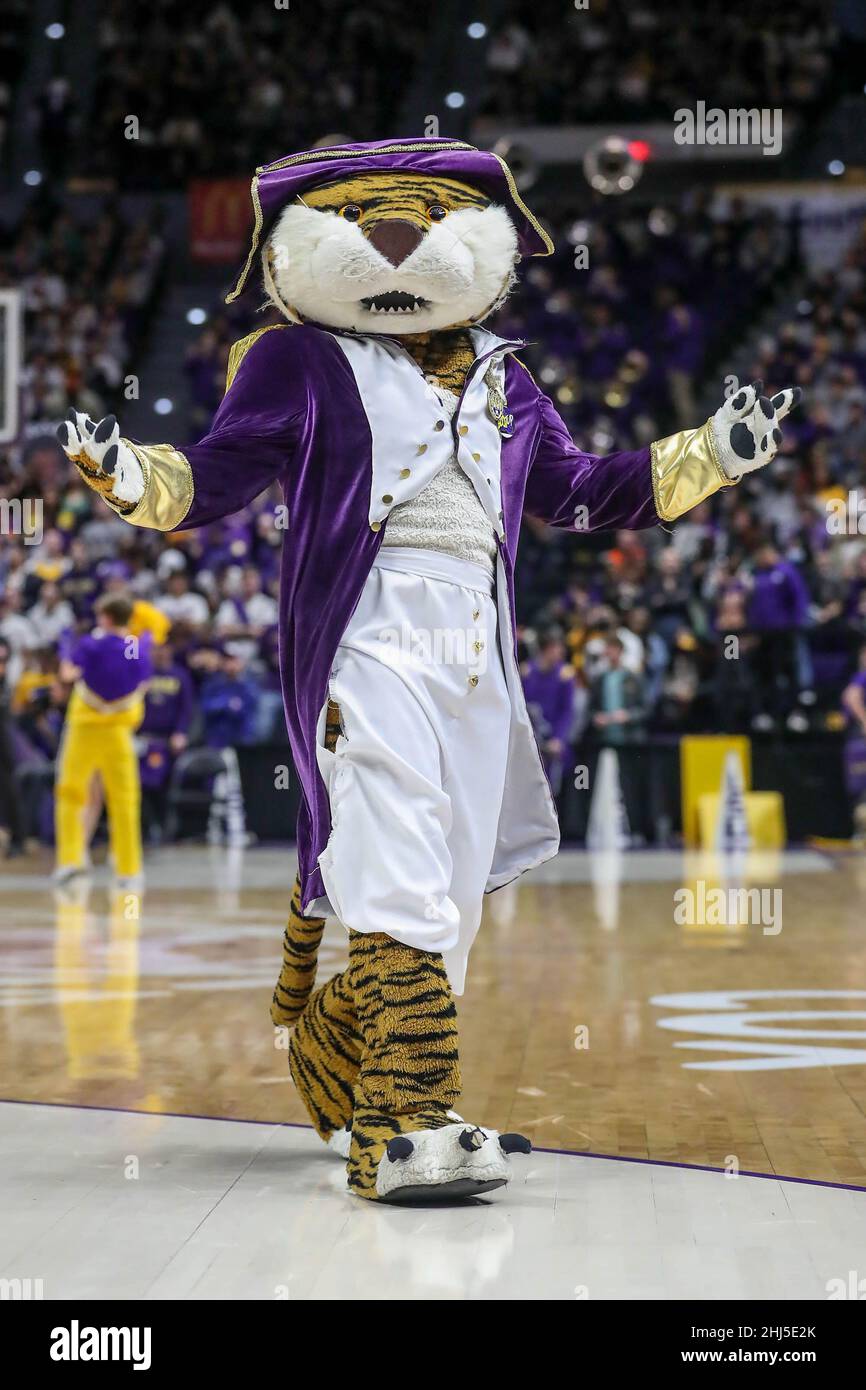 Baton Rouge, LA, USA. 26th Jan, 2022. LSU's mascot Mike the Tiger poses ...