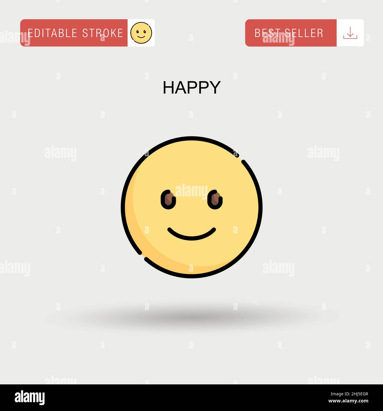 Happy Simple vector icon Stock Vector Image & Art - Alamy
