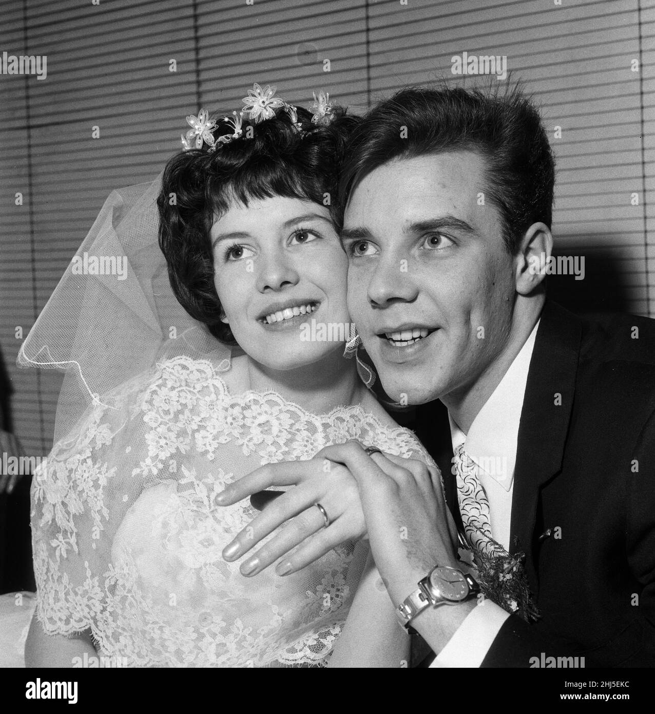 The wedding of Marty Wilde and Joyce Baker, held at Christ Church in Greenwich. 2nd December ...