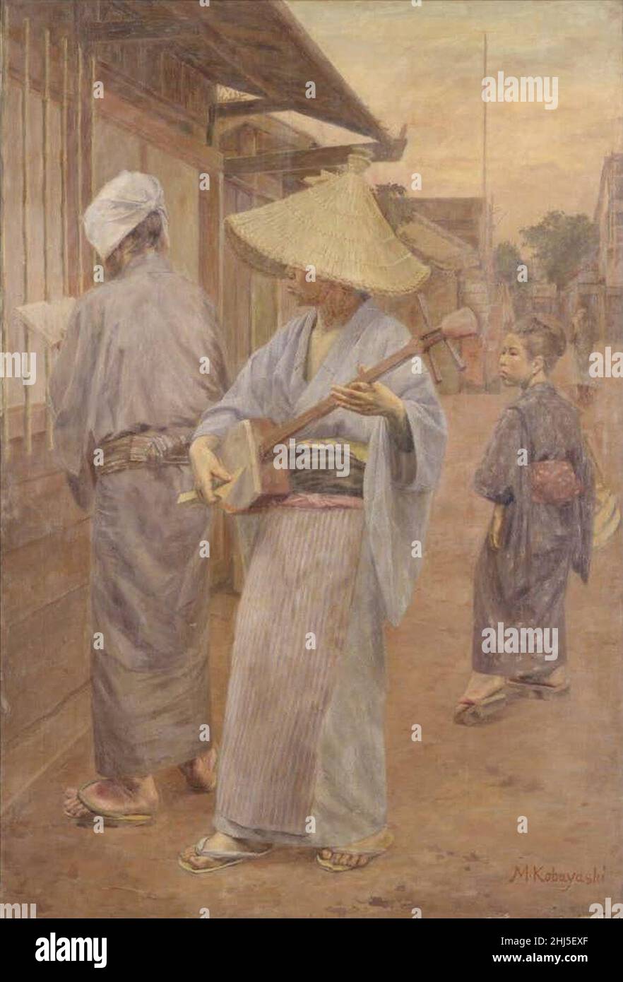 Strolling Musicians by Kobayashi Mango Stock Photo - Alamy