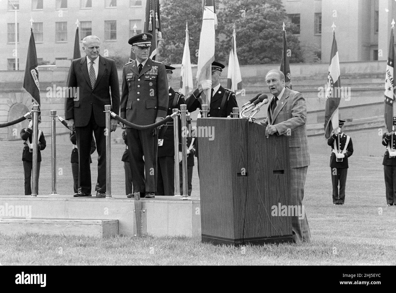 Strom Thurmond speaks at Arbor Day tree planting ceremonies at the ...