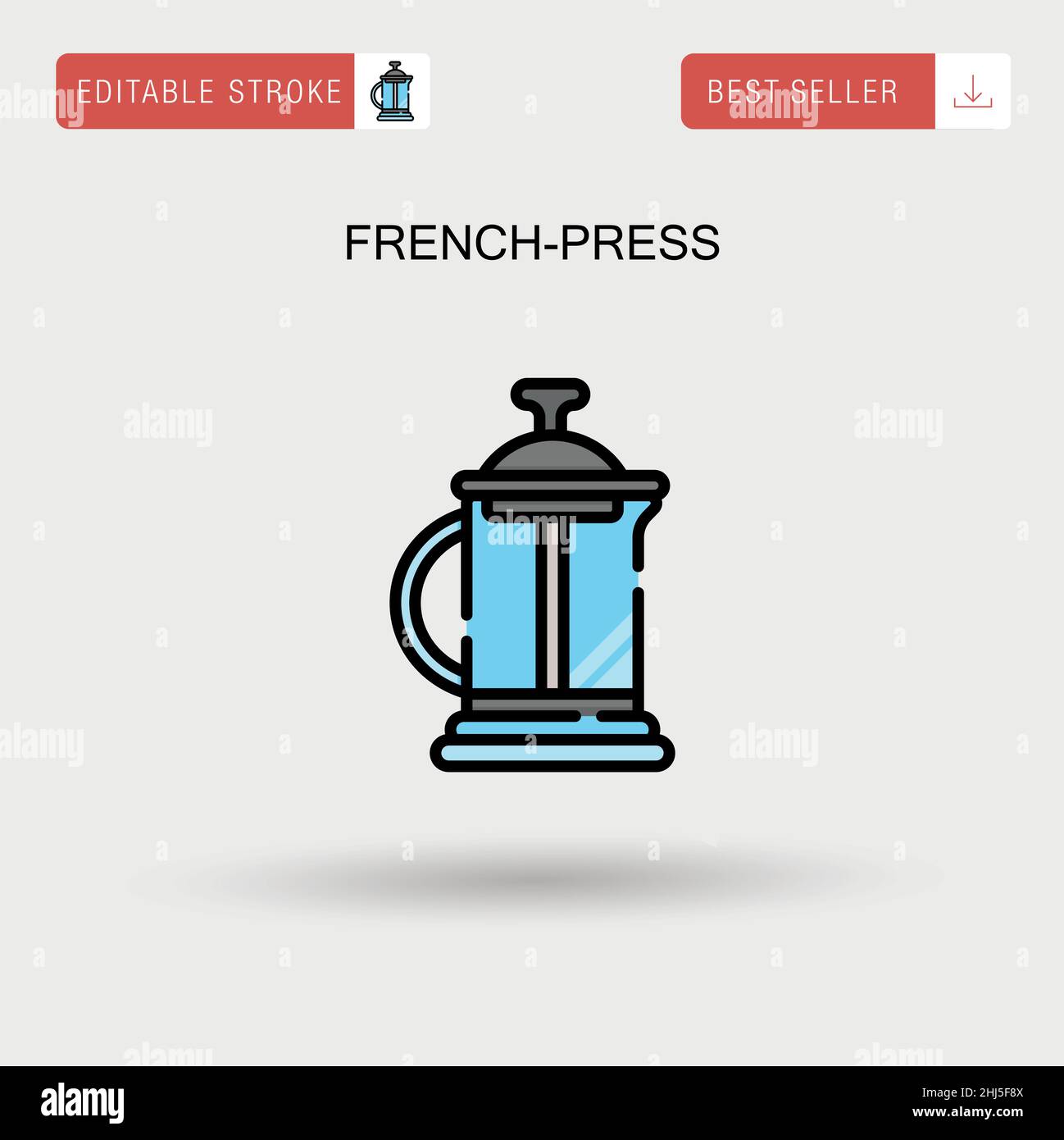 Glass french press brewing Stock Vector Images - Alamy
