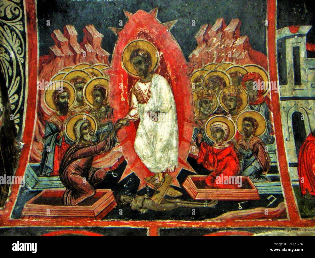 Sts. Theodore Tyron & Theodore Stratelates in Dobarsko Fresco Stock ...