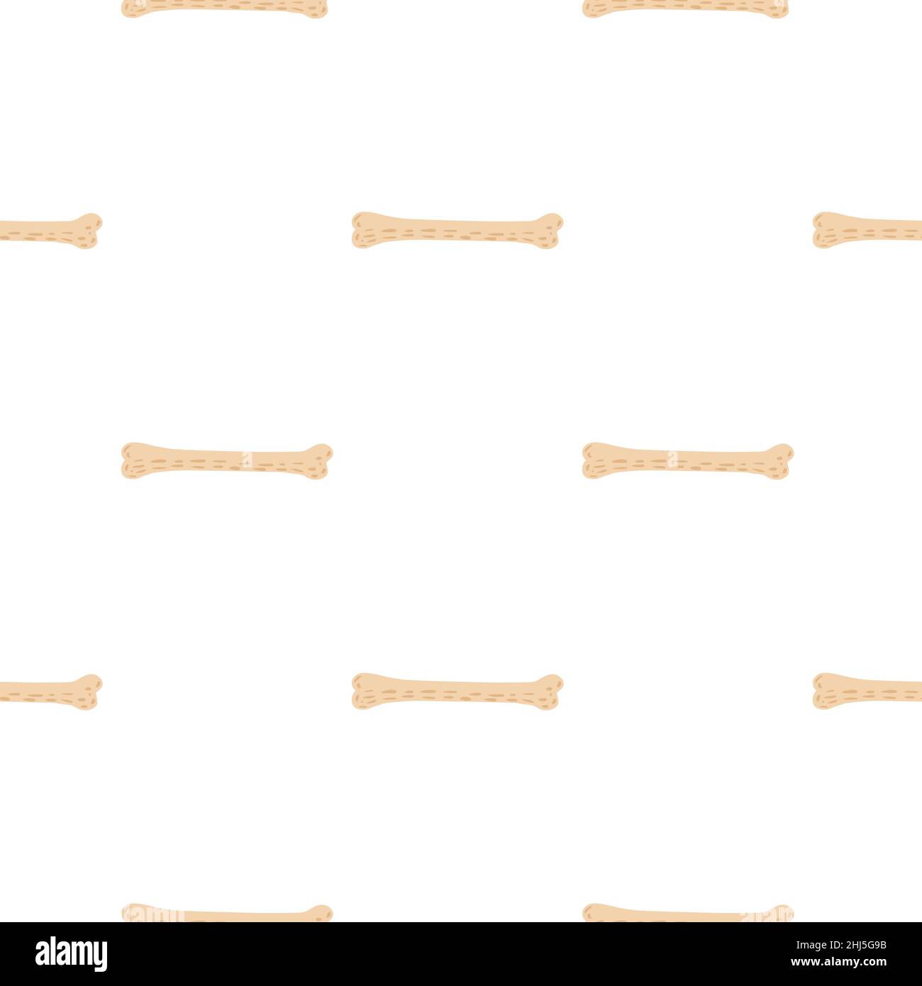 Spooky seamless pattern with beige bones simple silhouettes. Isolated ...