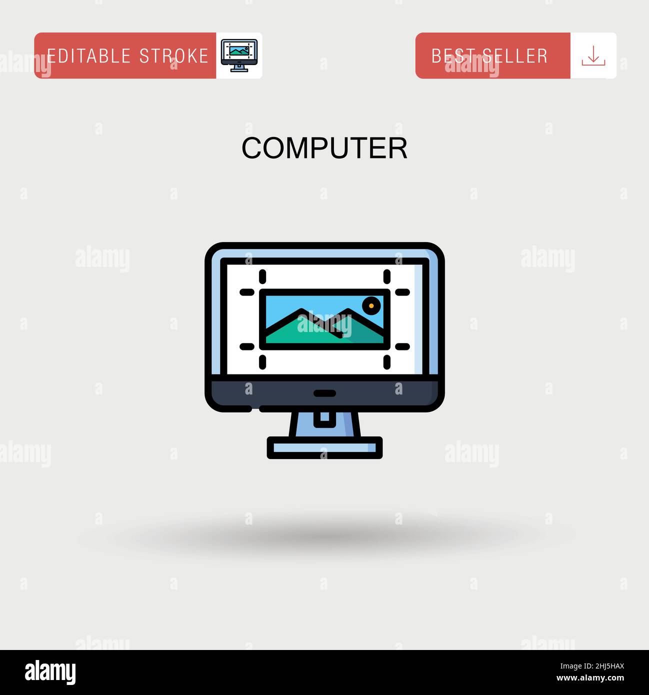 Computer Simple vector icon Stock Vector Image & Art - Alamy