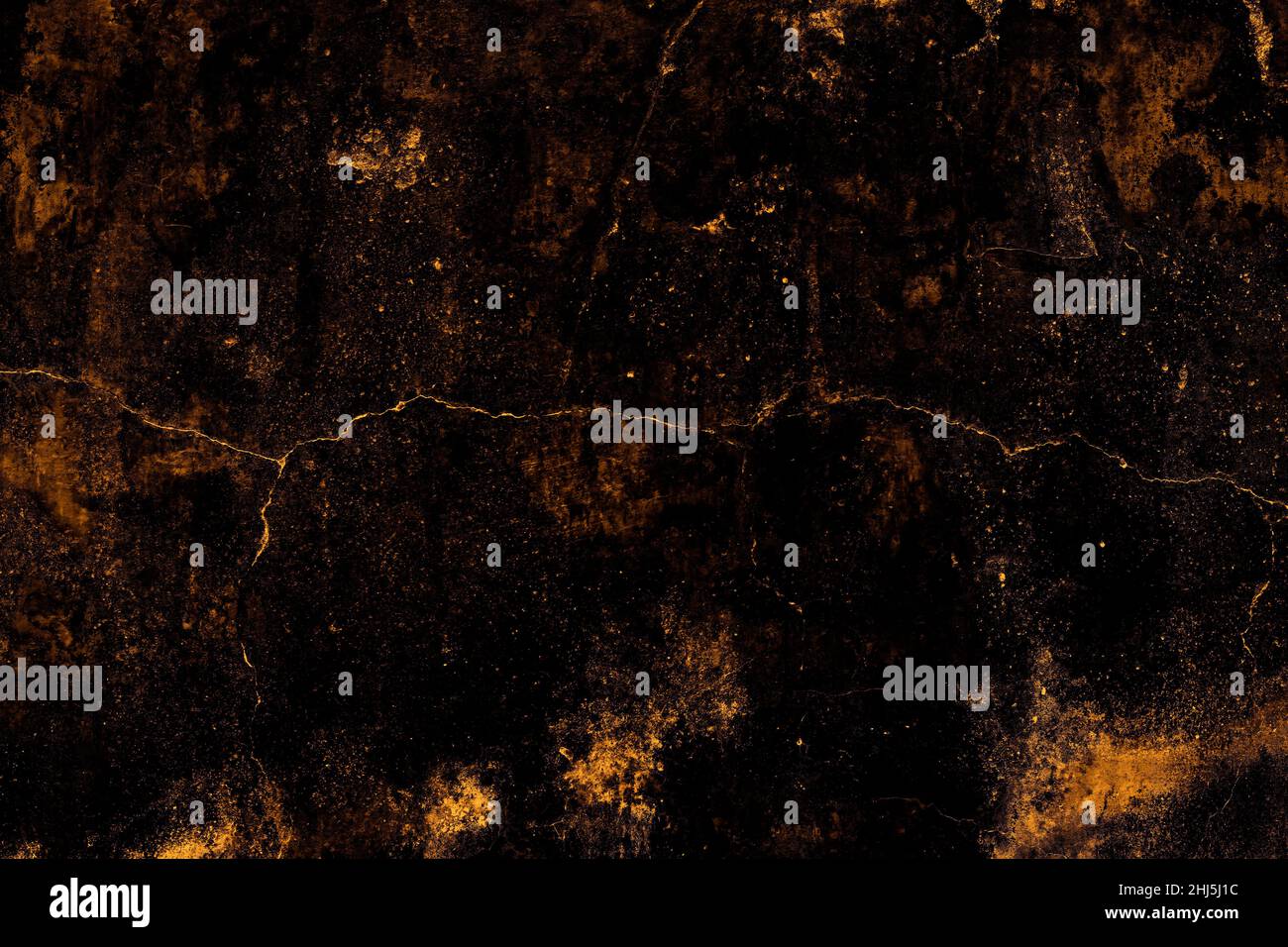 Saturated orange color grunge textured old concrete wall surface with ...