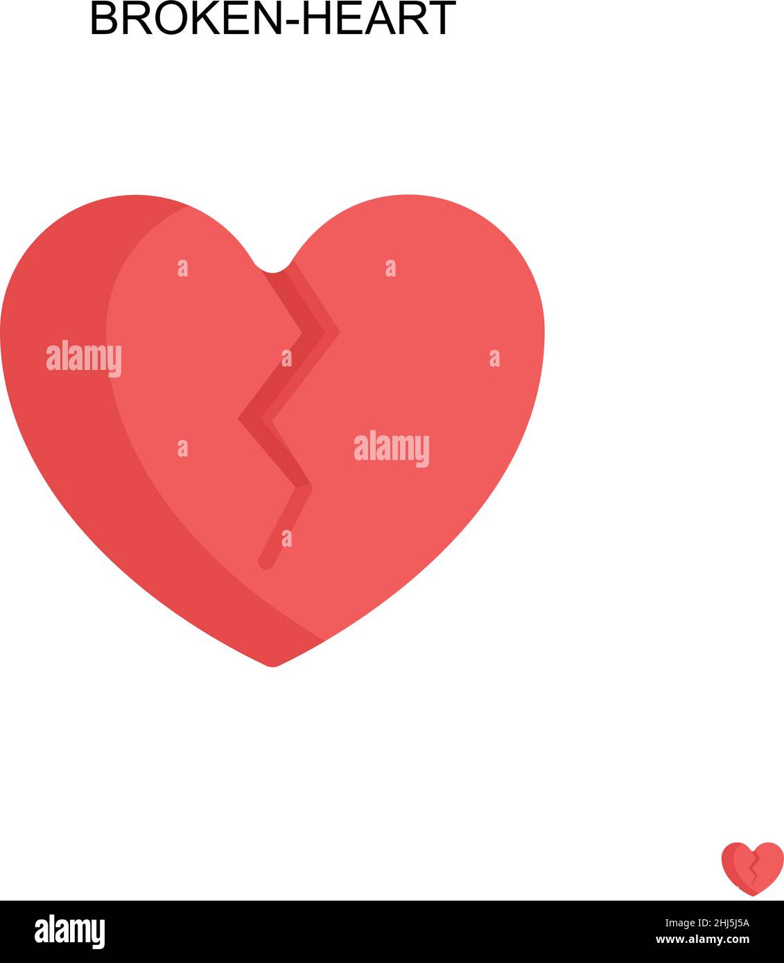 Broken-heart Simple vector icon. Illustration symbol design template ...