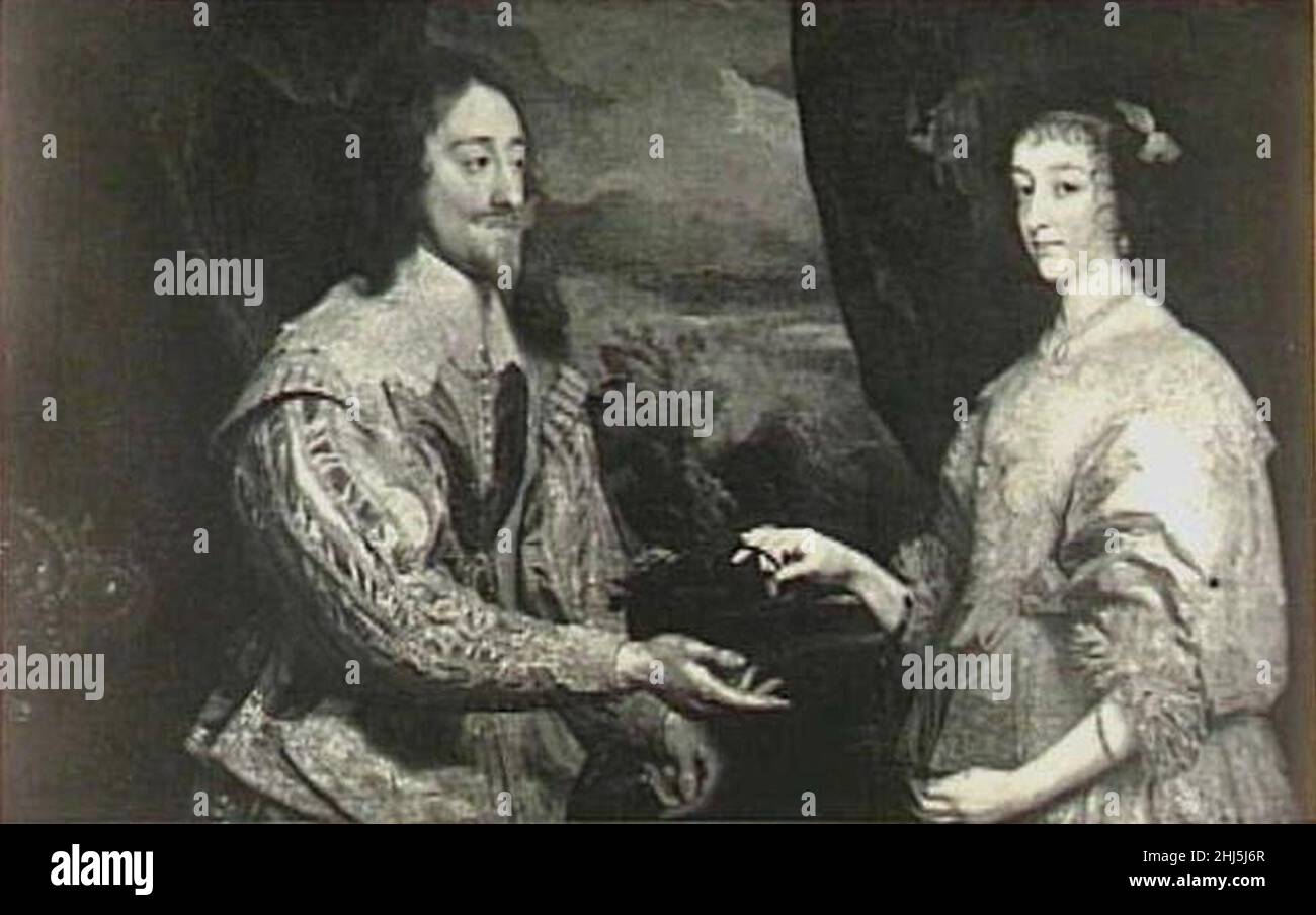 Studio of Anthony van Dyck - Double portrait of Charles I Stuart, King ...