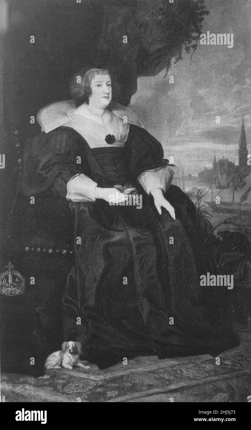 Studio of Anthony van Dyck - Portrait of Queen-Mother Mary de' Medici ...