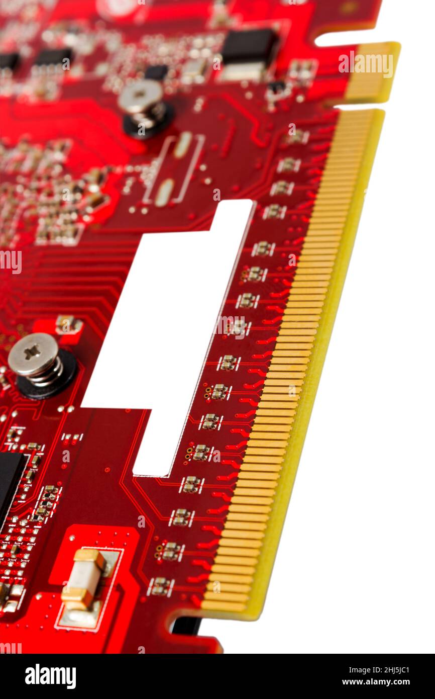 PCI-e data connector modern videocard for the PC Stock Photo - Alamy