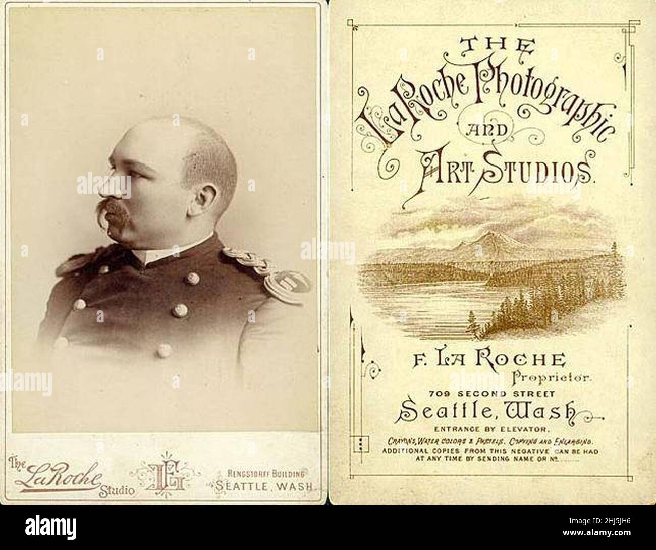 Studio photograph of unidentified man in uniform, ca 1891 Stock Photo ...