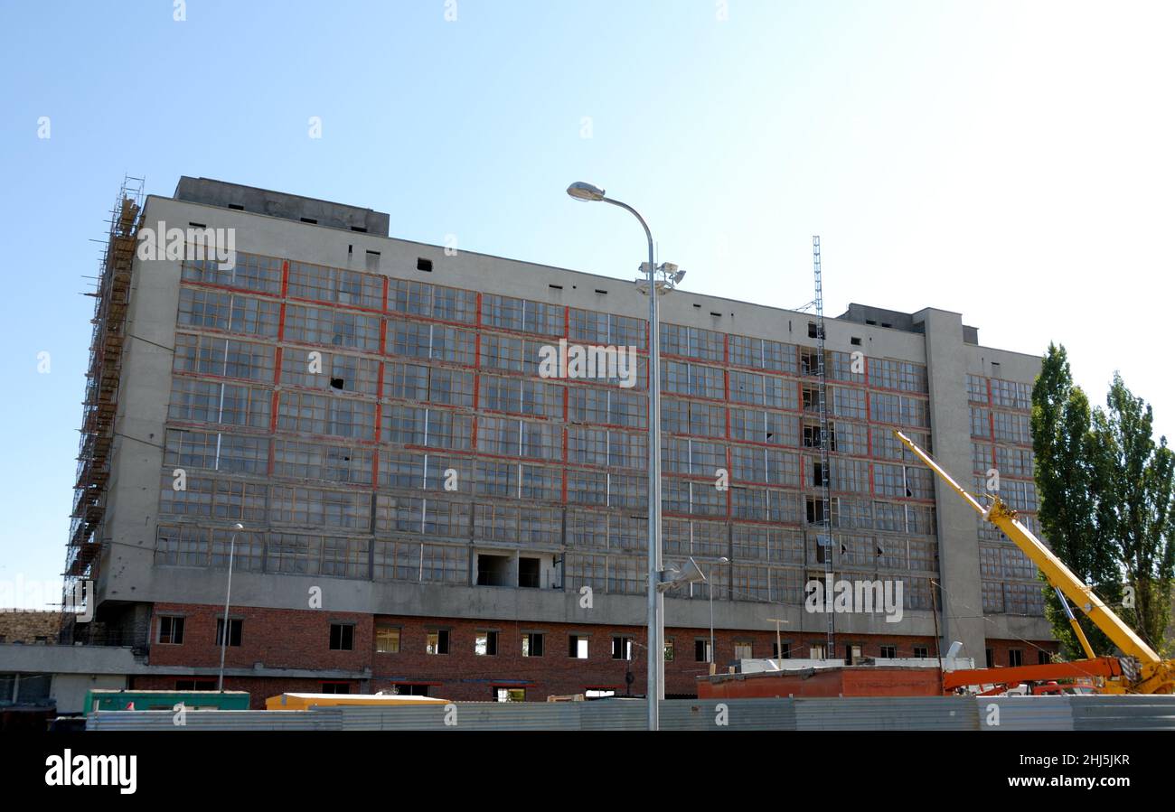 Reconstruction of a building of old hotel Stock Photo - Alamy
