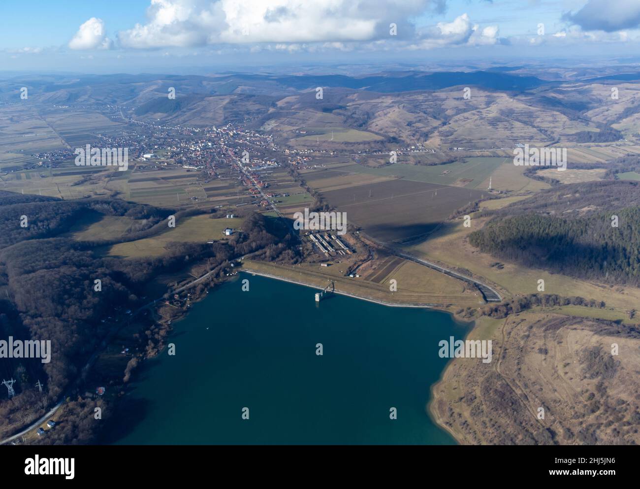 Beautiful shot of the Lake Bezid in Romania during the day Stock Photo ...