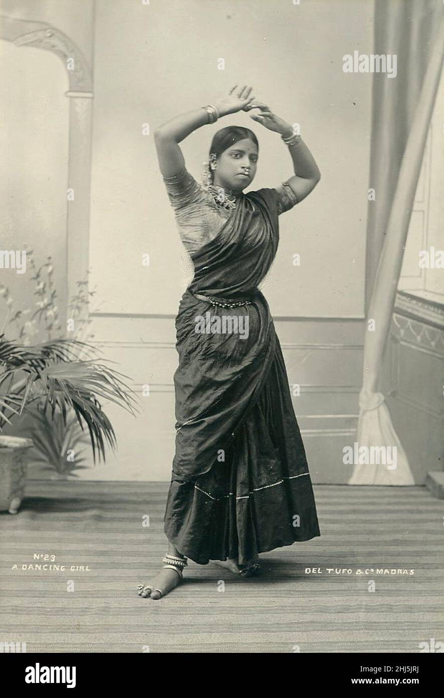 Studio portrait of a dancing girl Stock Photo - Alamy