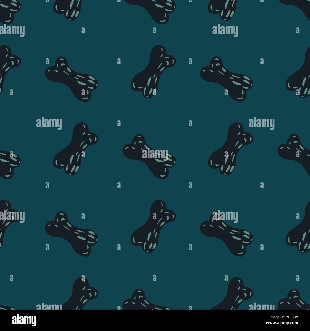 Black hand drawn bones silhouettes seamless animal pattern. Dogs food ...