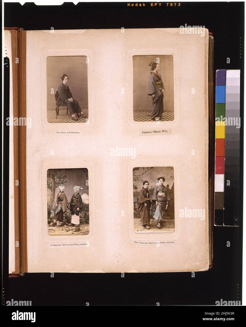 Studio portraits of a Japanese woman, an officer's wife, two women, and ...