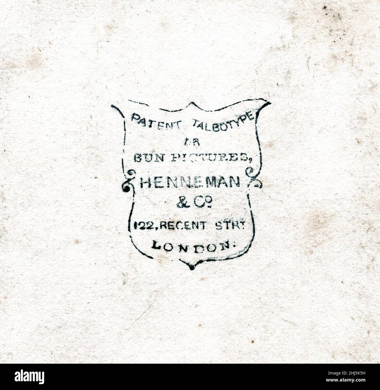 Studio stamp for Henneman & Co., 122 Regent Strt London Stock Photo - Alamy