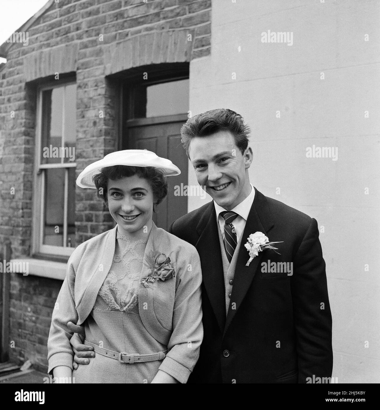 Jimmy Greaves, Chelsea football player, pictured on his wedding day ...