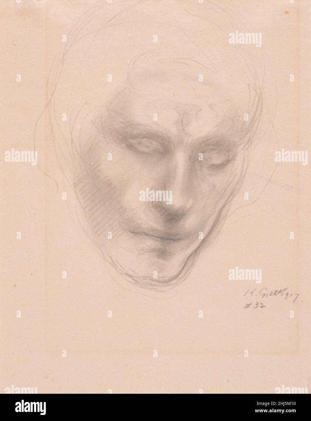 Study of a Face by Kahlil Gibran Stock Photo - Alamy