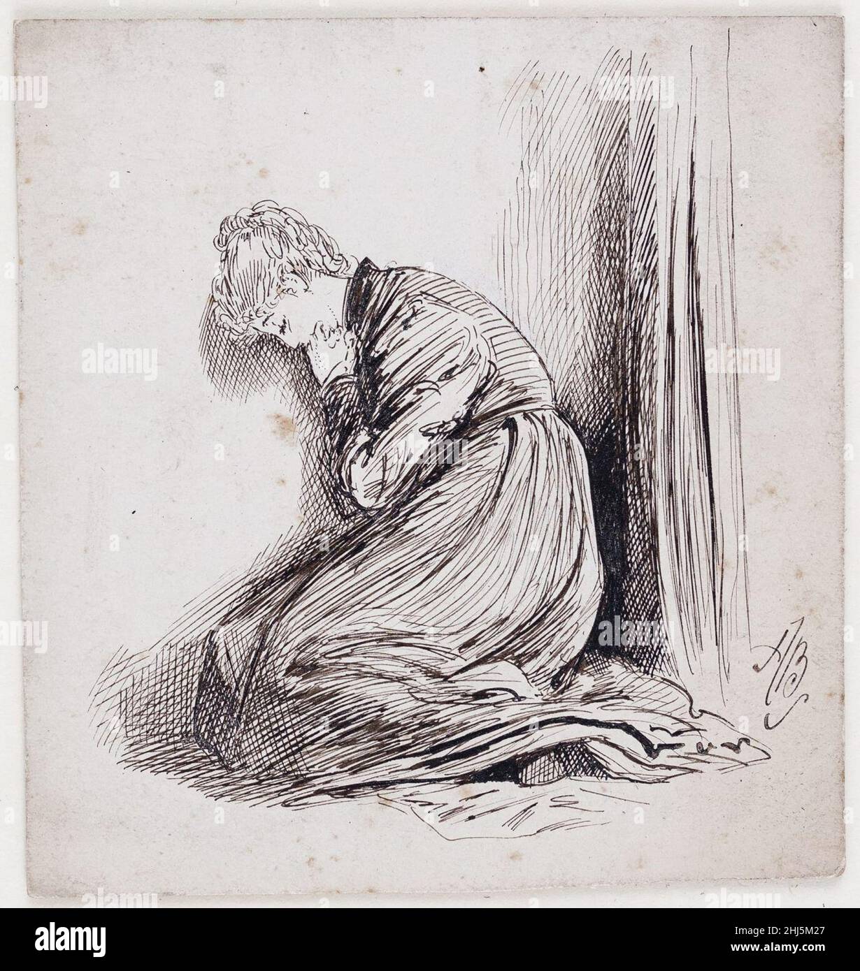 Study of a Fallen Woman - Anon-98397 Stock Photo - Alamy