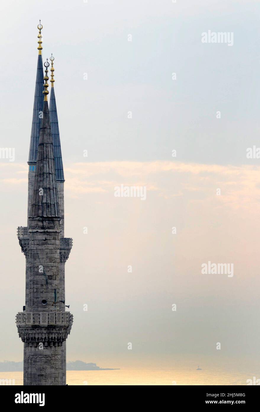The Blue Mosque minarets in Istanbul, Turkey Stock Photo - Alamy