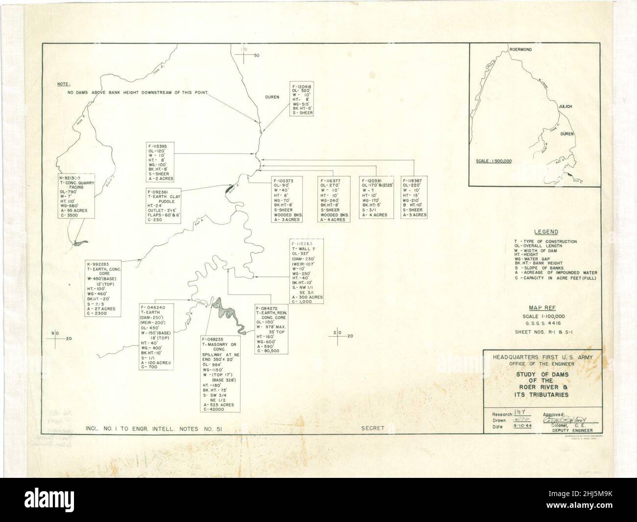 Study of Dams of the Roer River and its Tributaries 10 September 1944 ...