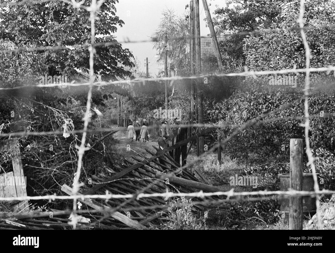 Scenes in Berlin shortly after the erection of the Berlin Wall ...