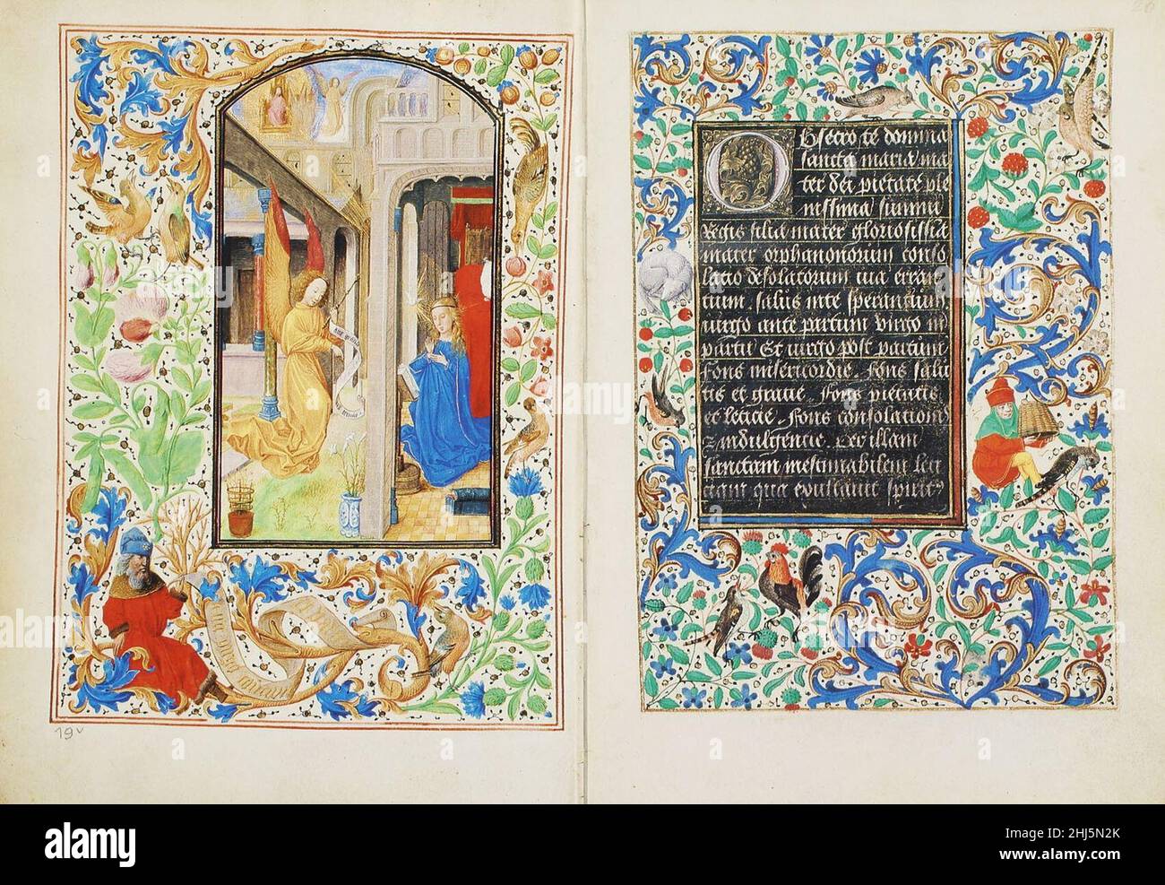 Stundenbuch der Maria von Burgund Wien cod. 1857 19v 20r Stock Photo ...