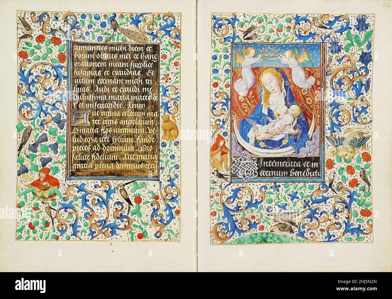 Stundenbuch der Maria von Burgund Wien cod. 1857 23v-24r Stock Photo ...