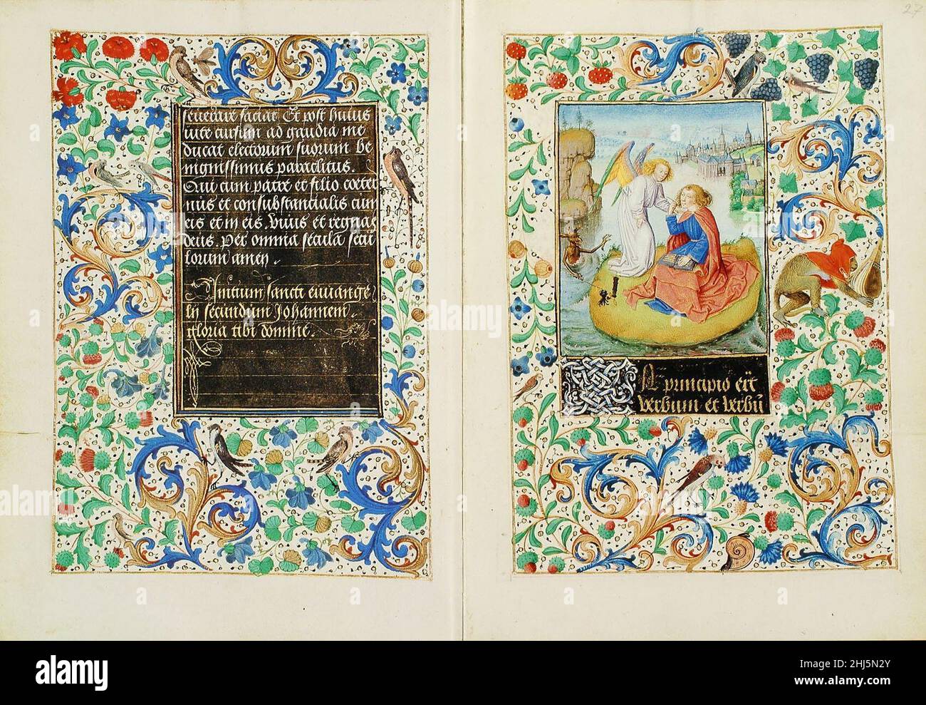 Stundenbuch der Maria von Burgund Wien cod. 1857 26v 27r Stock Photo ...