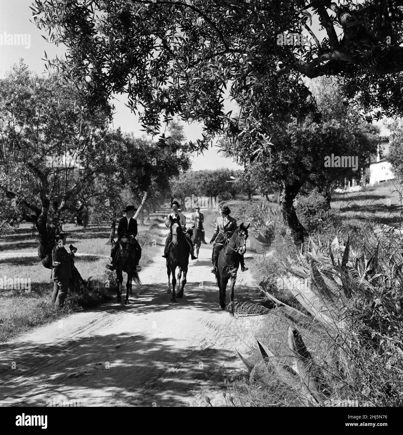 Princess Margaret visits Portugal. The Princess riding through the ...