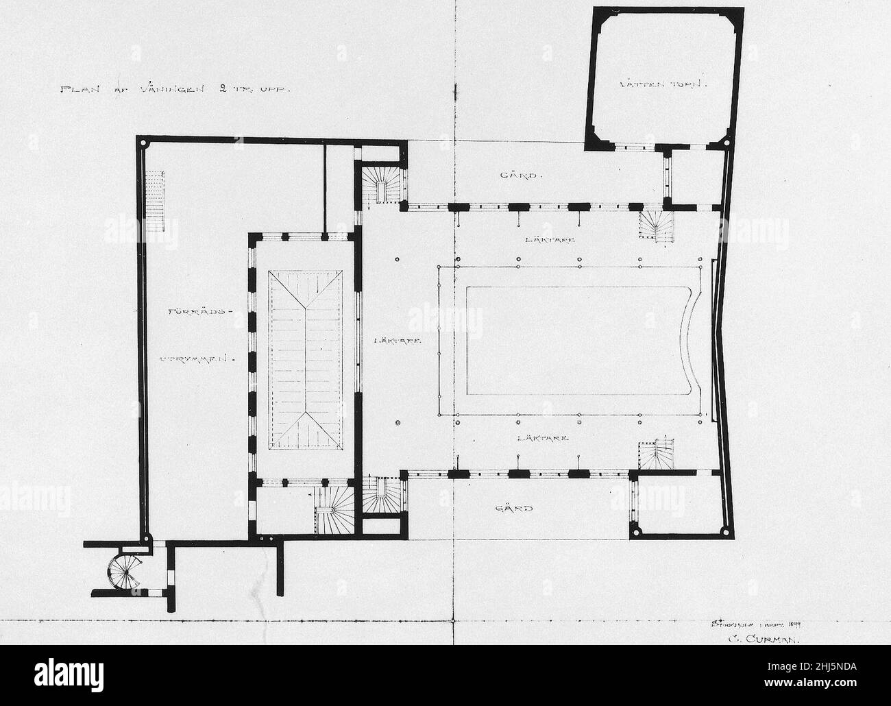 Sturebadet, ritning 2 tr, bassäng Stock Photo - Alamy