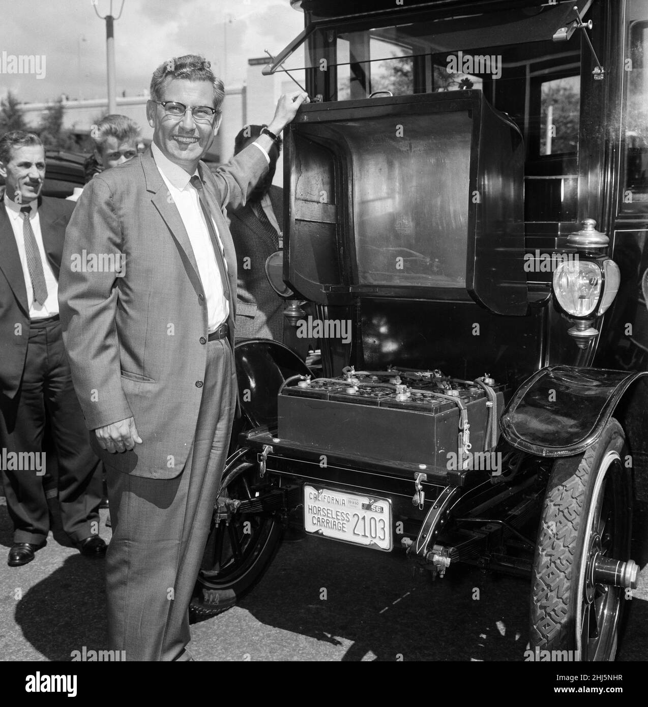 A revolutionary car driven by sun power. Dr Charles Escoffery with his ...