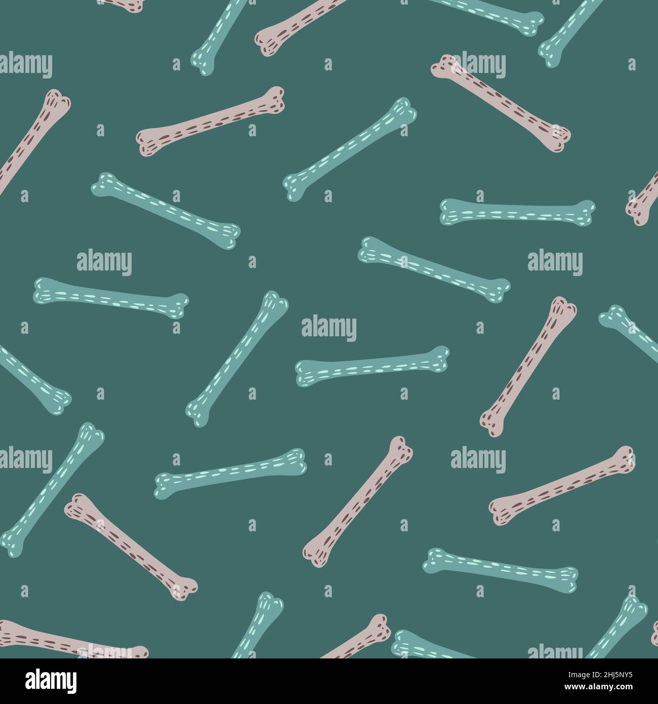 Seamless pattern in hand drawn style with decorative canine bones ...