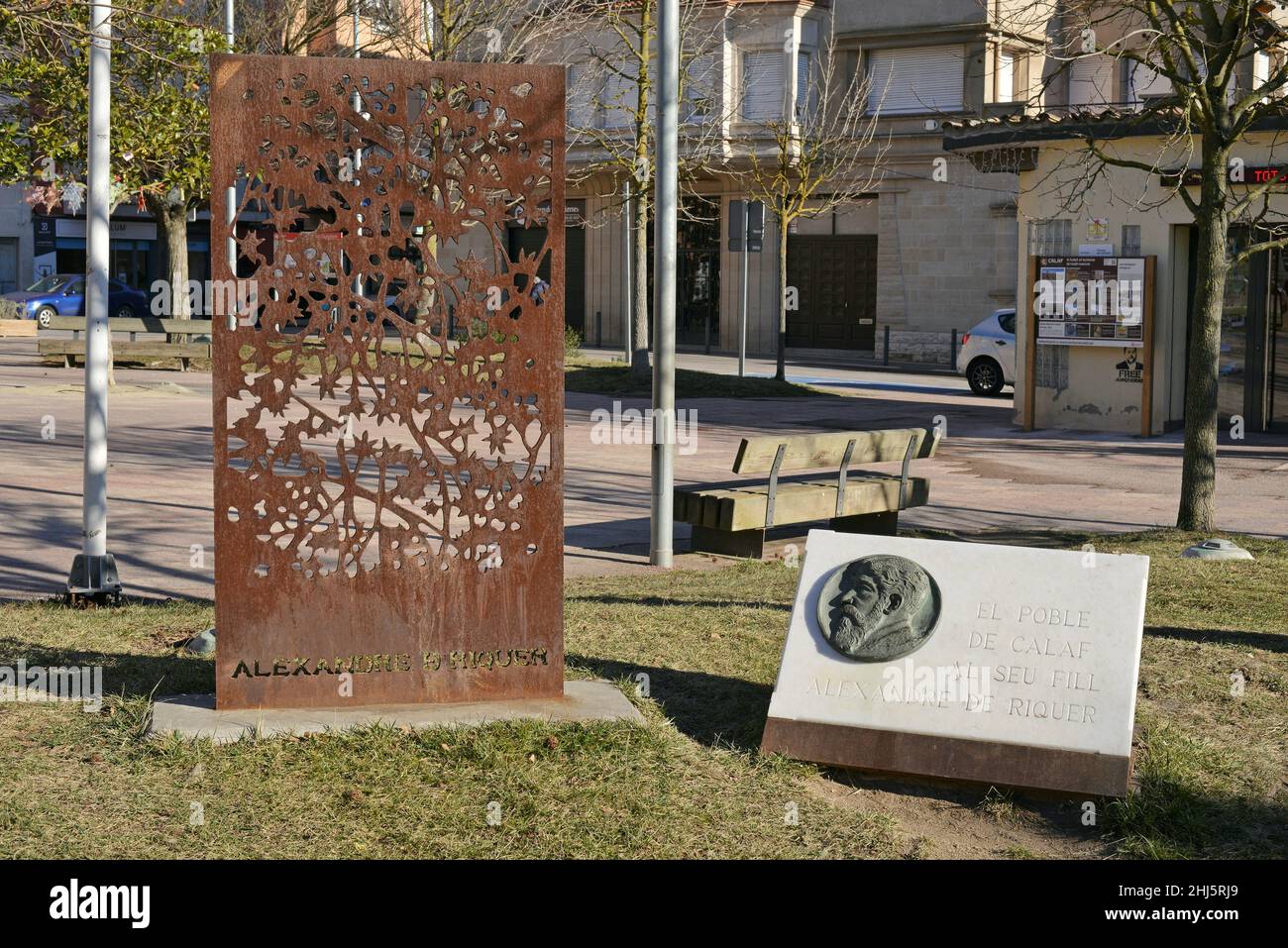 Memorial to Alexandre de Riquer in Calaf in the region of Anoia ...