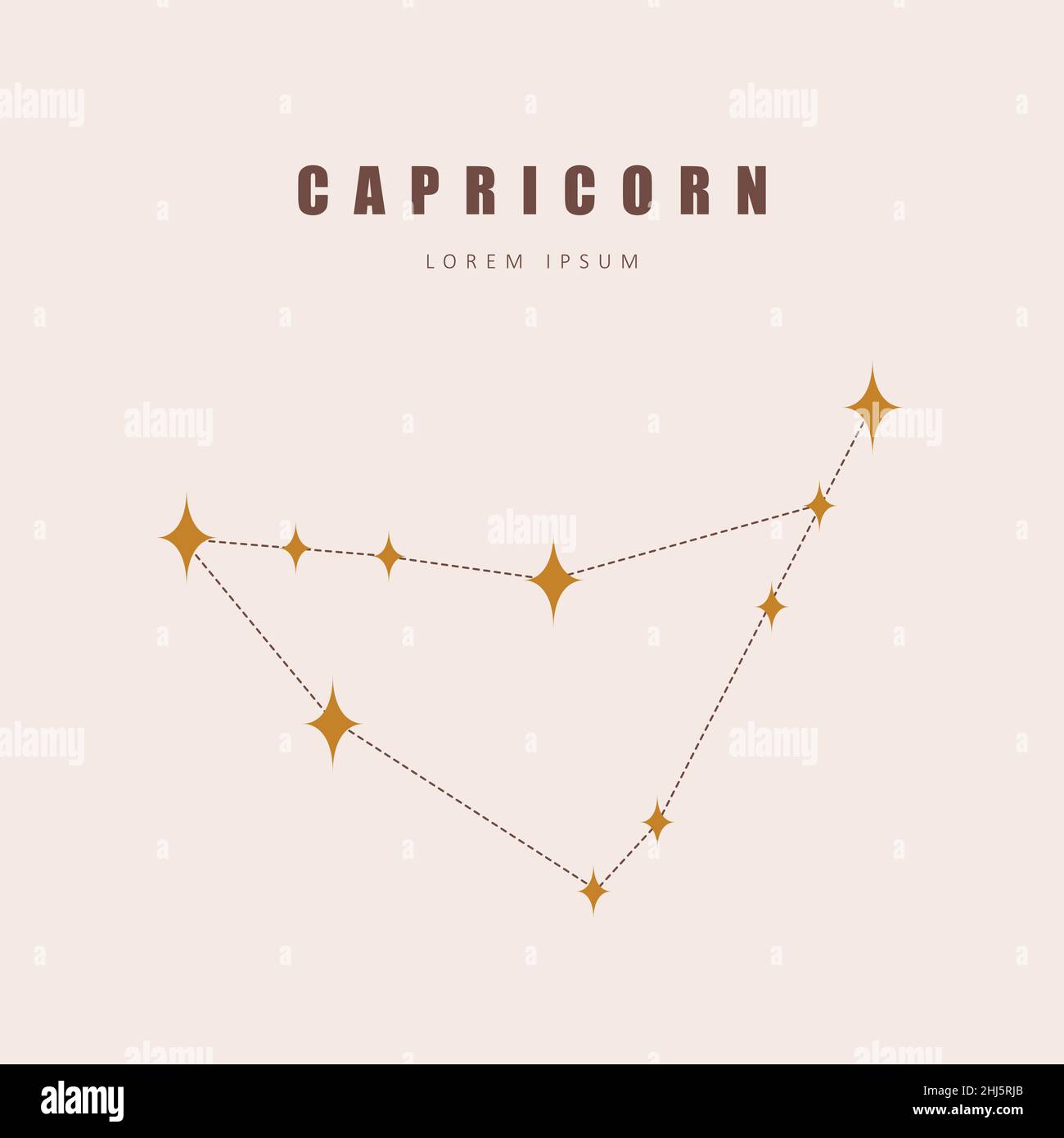 Capricorn zodiac constellation. Horoscope vector illustration in boho ... Capricorn zodiac constellation. Horoscope vector illustration in boho ...