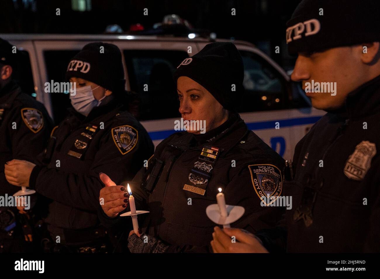 New York, United States. 26th Jan, 2022. Vigil attended by hundreds of ...