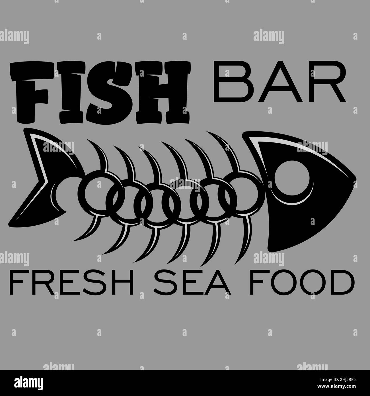 abstract minimal black logo for a fish bar or shop 1 Stock Vector Image ...