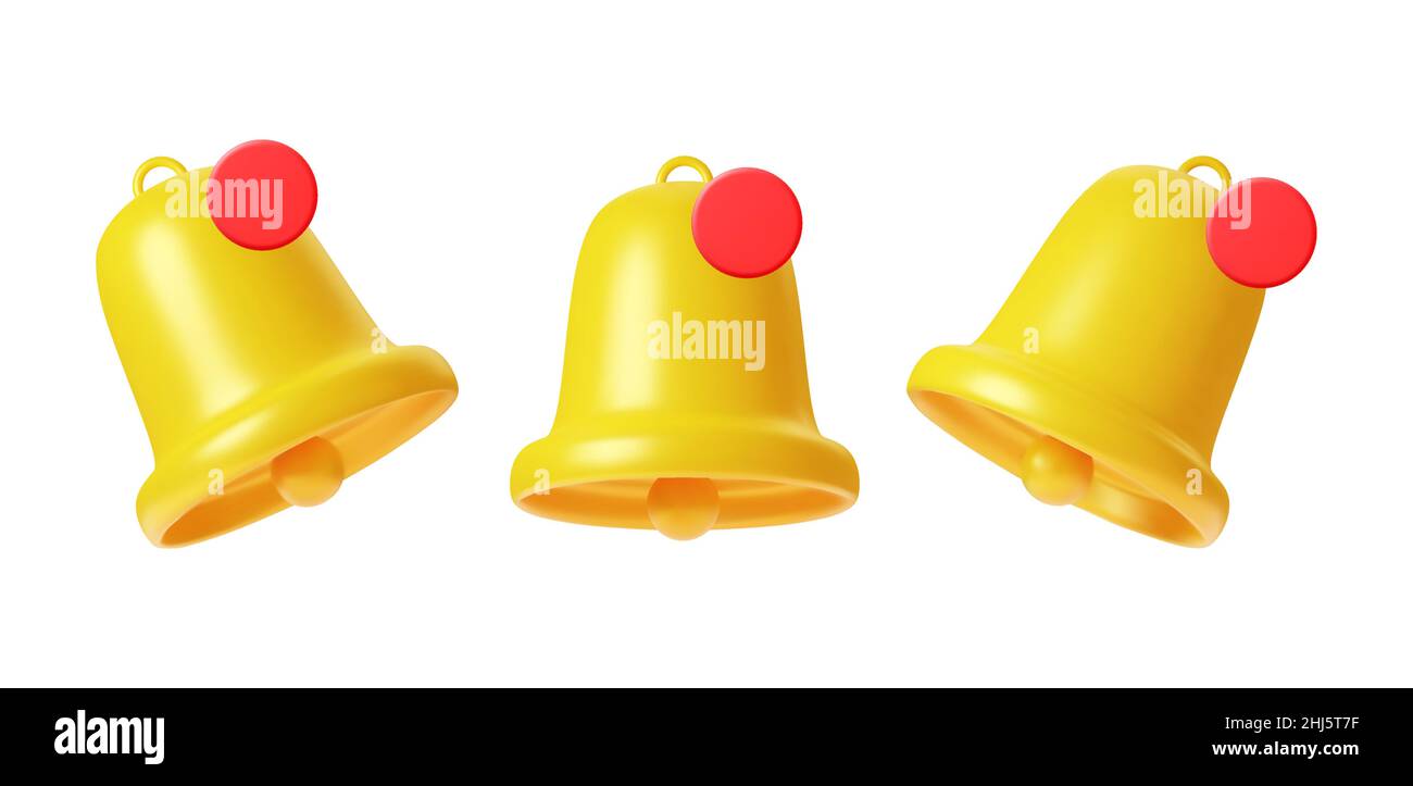 3d notification bell icon Stock Vector Image & Art - Alamy