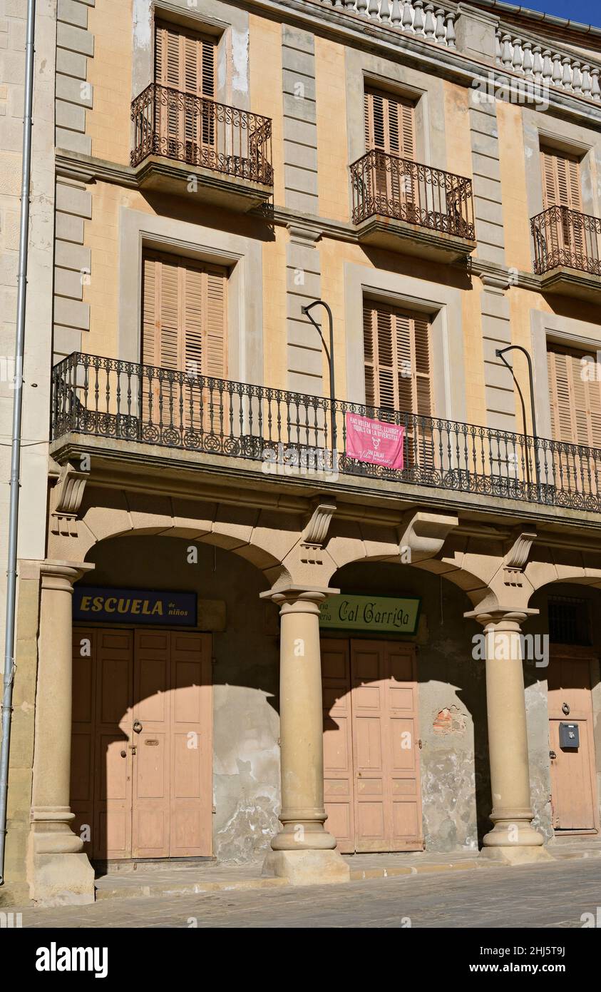 Old shops in Calaf in the region of Anoia province of Barcelona ...