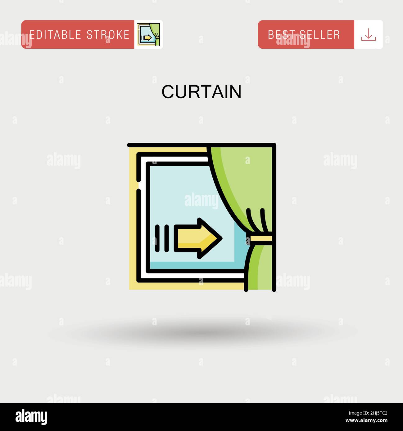 Curtain Simple vector icon Stock Vector Image & Art - Alamy