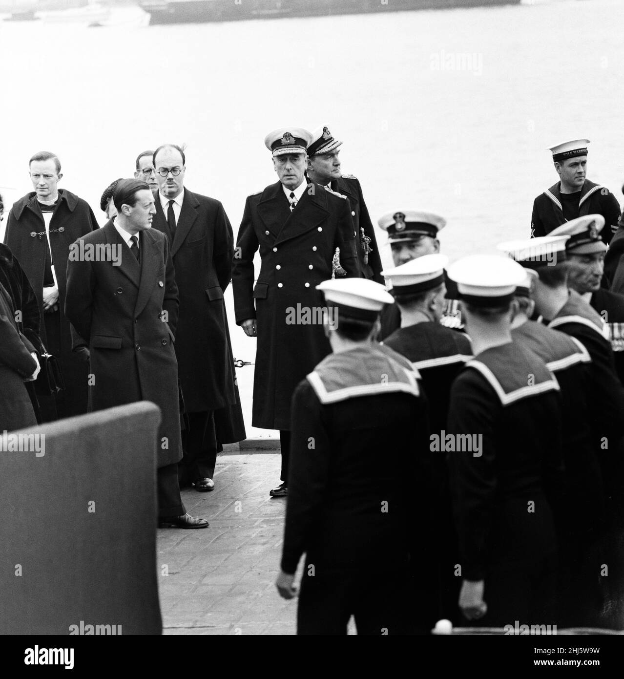 The funeral of Edwina Mountbatten, Countess Mountbatten of Burma aboard ...