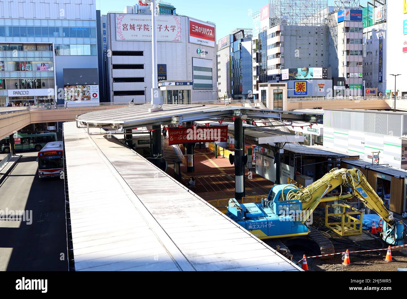 Sendai City, Miyagi Prefecture Japan, January 2022.Around Sendai ...