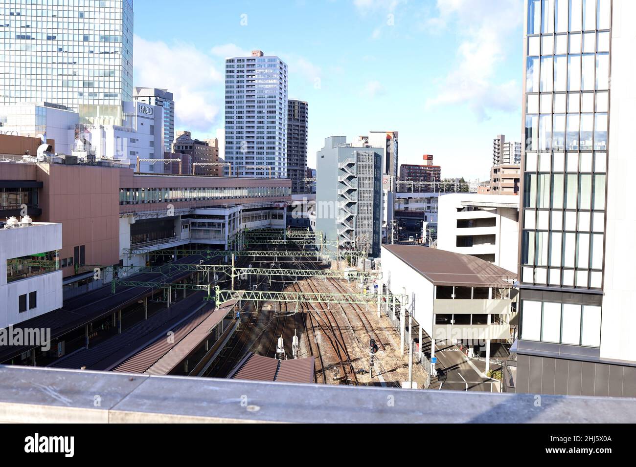 Sendai City, Miyagi Prefecture Japan, January 2022.Around the east side ...