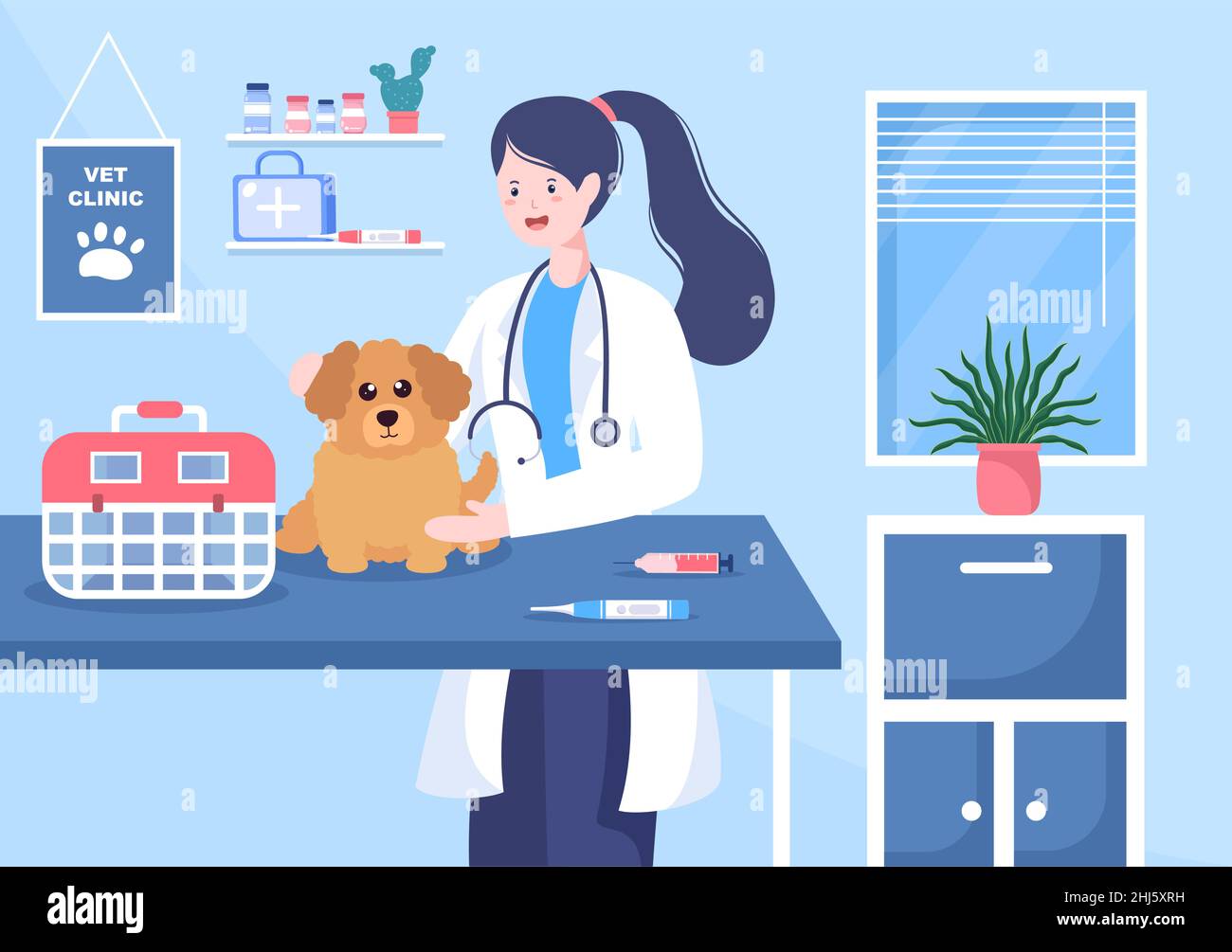 Veterinary Clinic Doctor Examining, Vaccination and Health care for ...