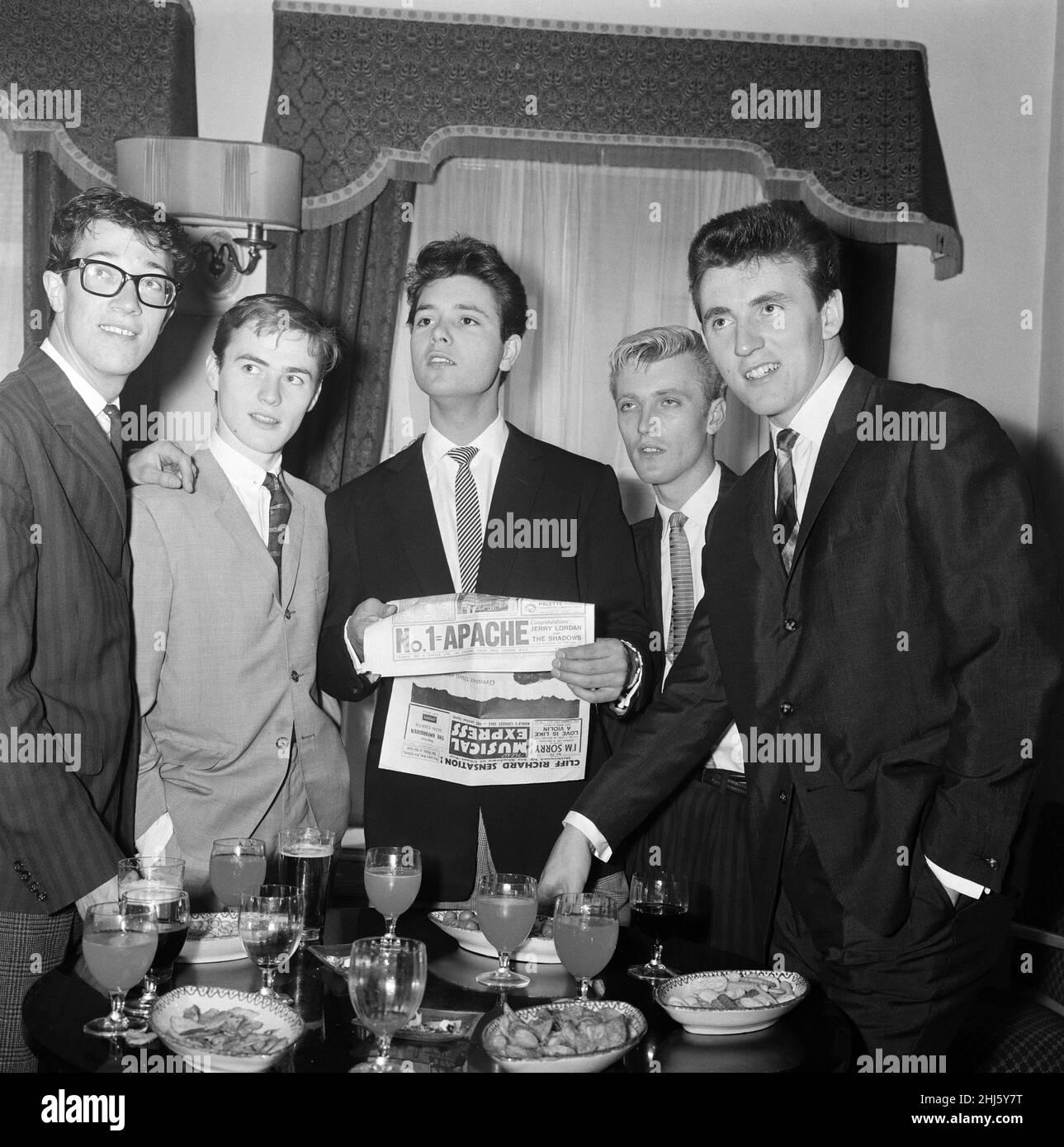 Cliff Richard and The Shadows, left to right, Hank B Marvin, Tony ...