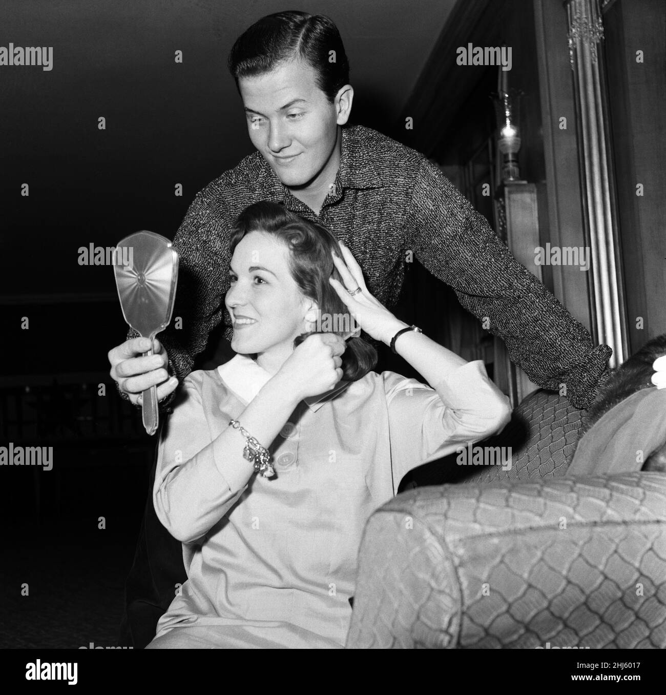 American singer Pat Boone and his wife Shirley pictured a the ...