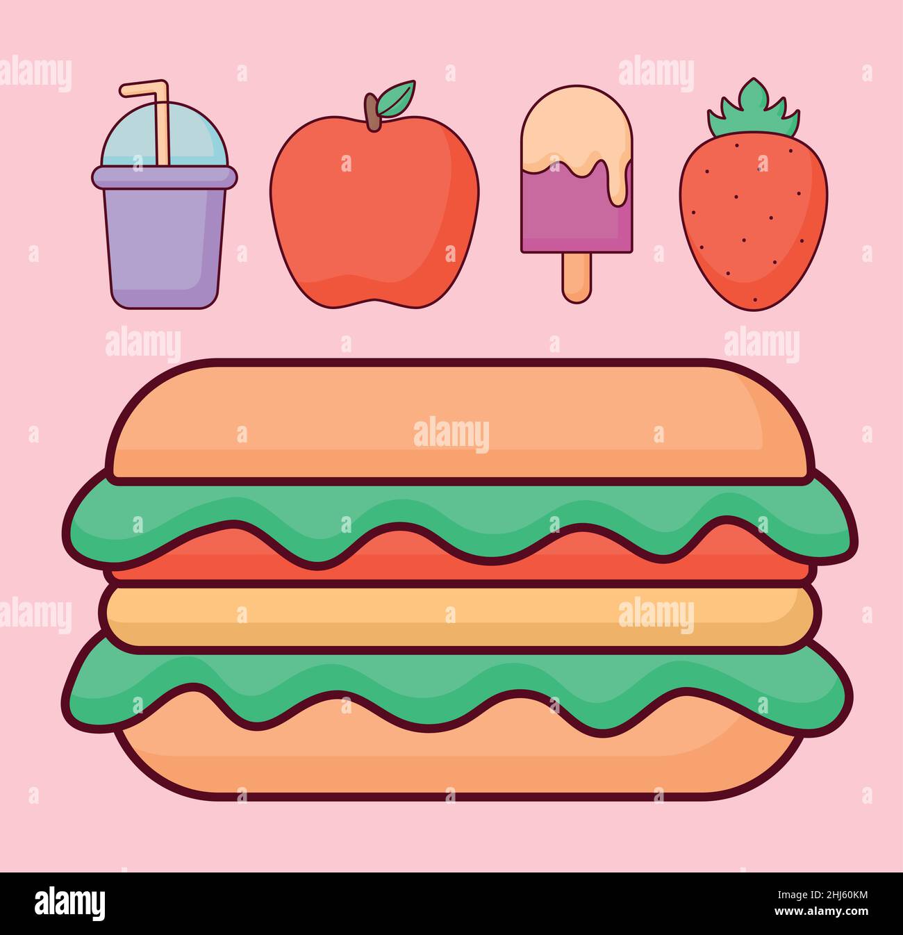 five food items Stock Vector Image & Art - Alamy